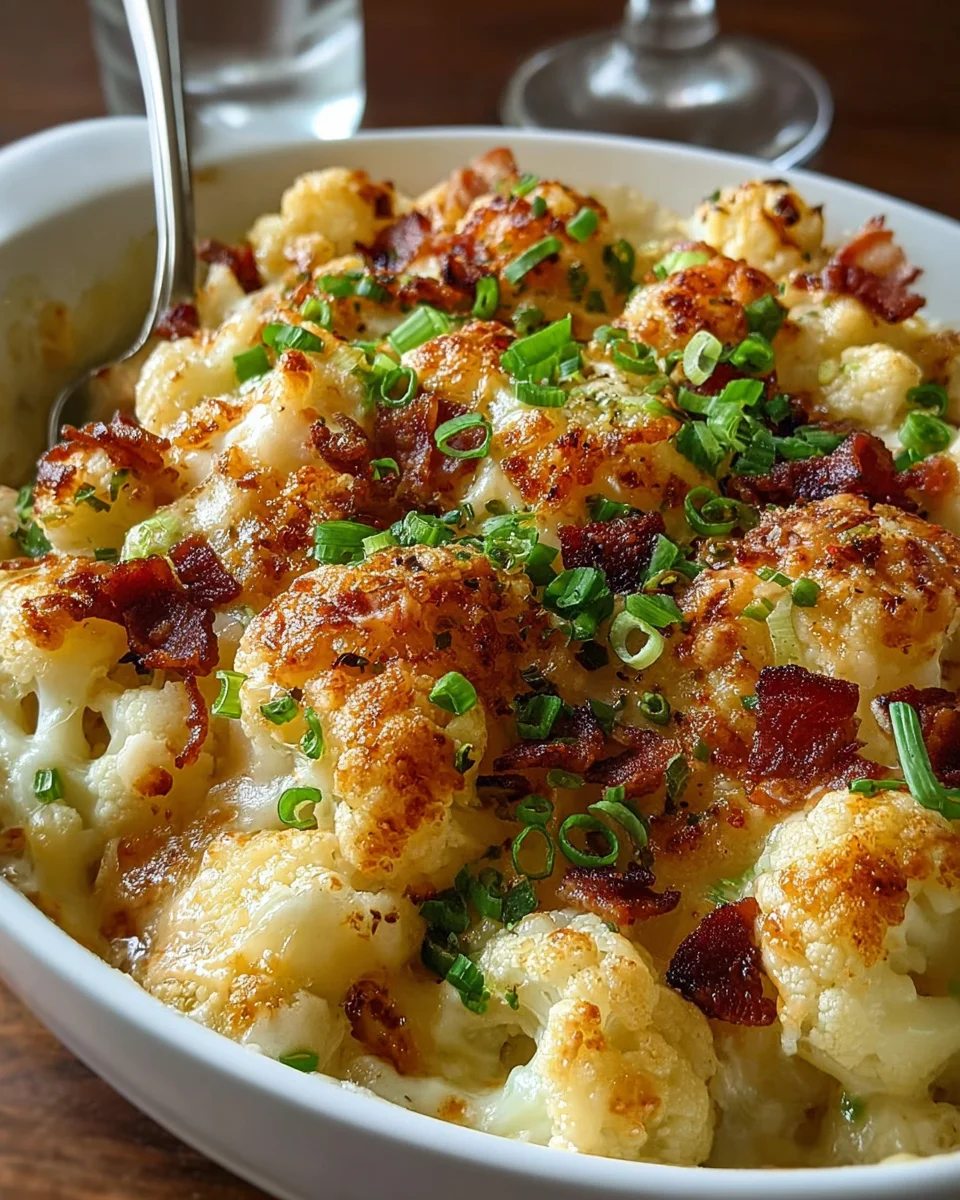 Caramelized Onion & Bacon Cauliflower Cheese Bake - Recipesinspired
